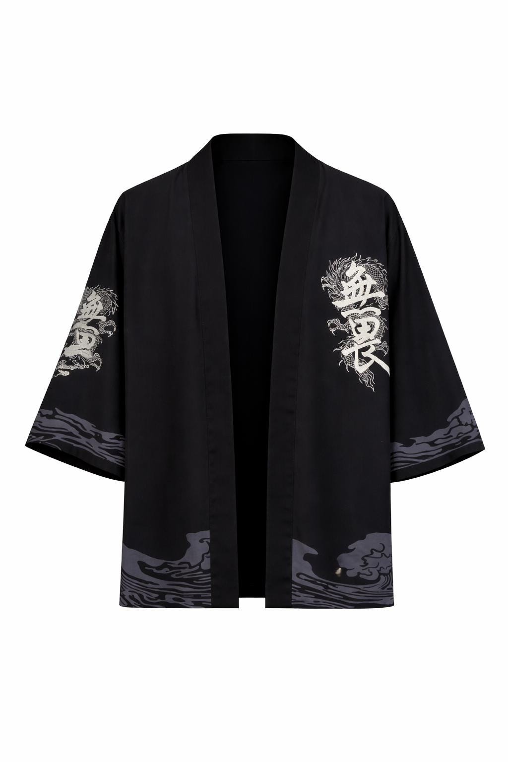 Black Dragon Embroidered Kimono Jacket – Japanese Haori Cardigan - Etsy