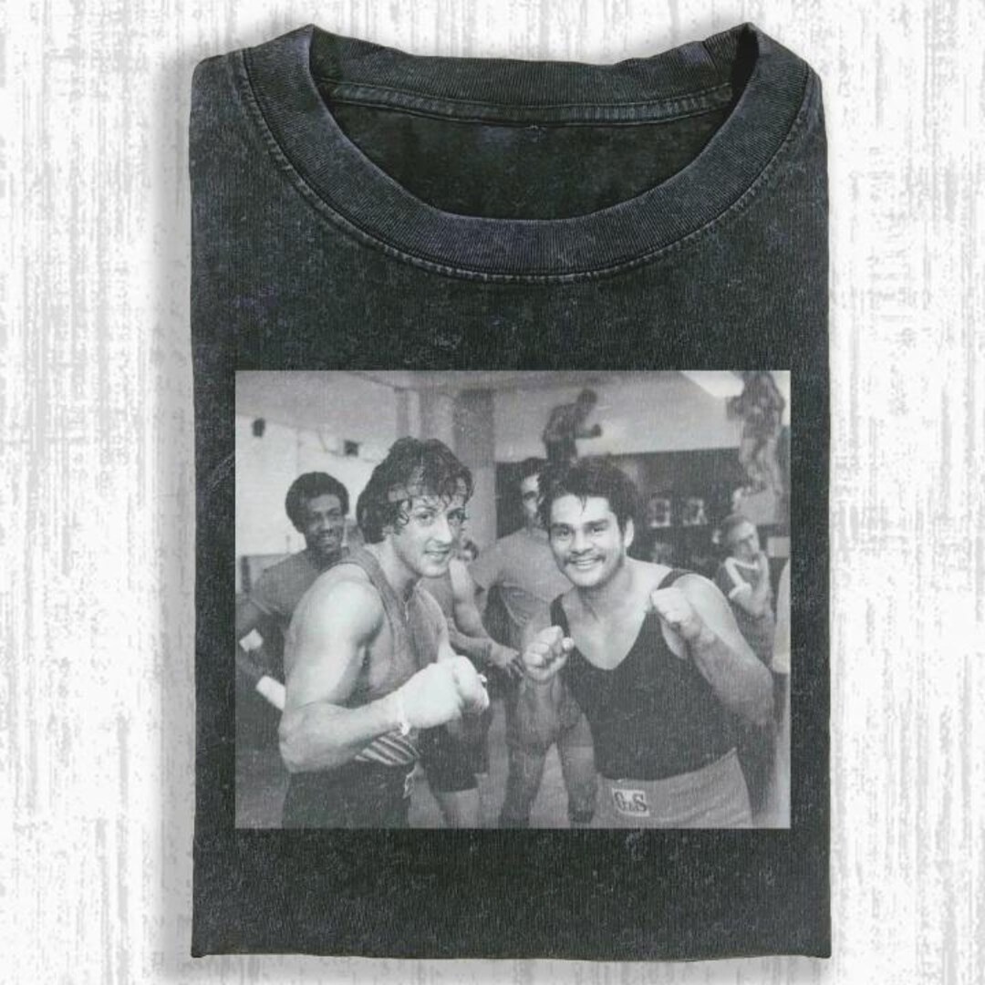 Vintage Wash Boxing Gym Photo Shirt, Black and White Training Room ...