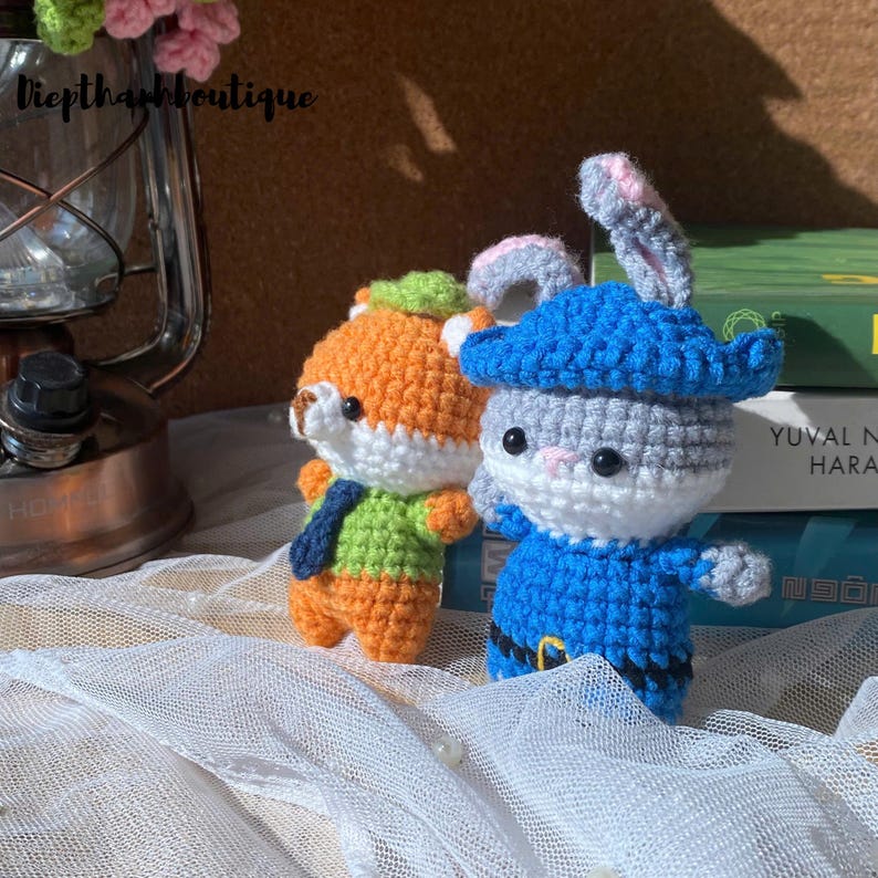 Nick-jully-zootoopia Couple Crochet Dolls, Fox and Bunny Amigurumi Pair ...