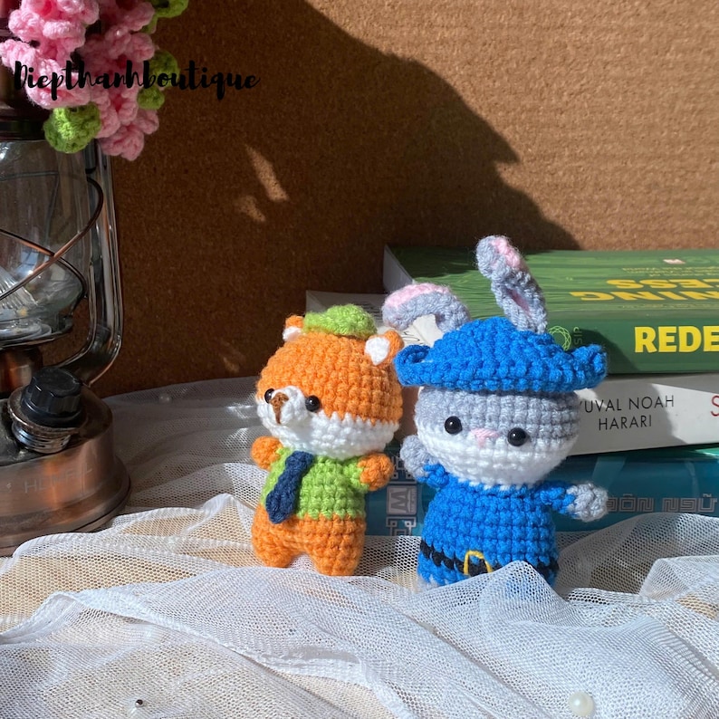 Nick-jully-zootoopia Couple Crochet Dolls, Fox and Bunny Amigurumi Pair ...