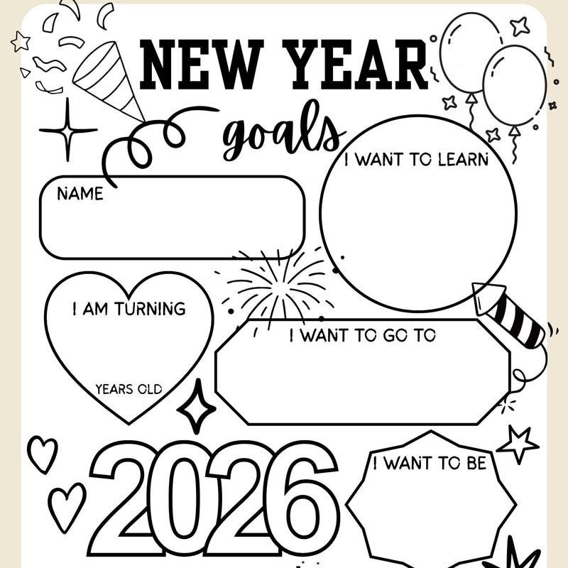New Years Goal Preschool - Etsy UK