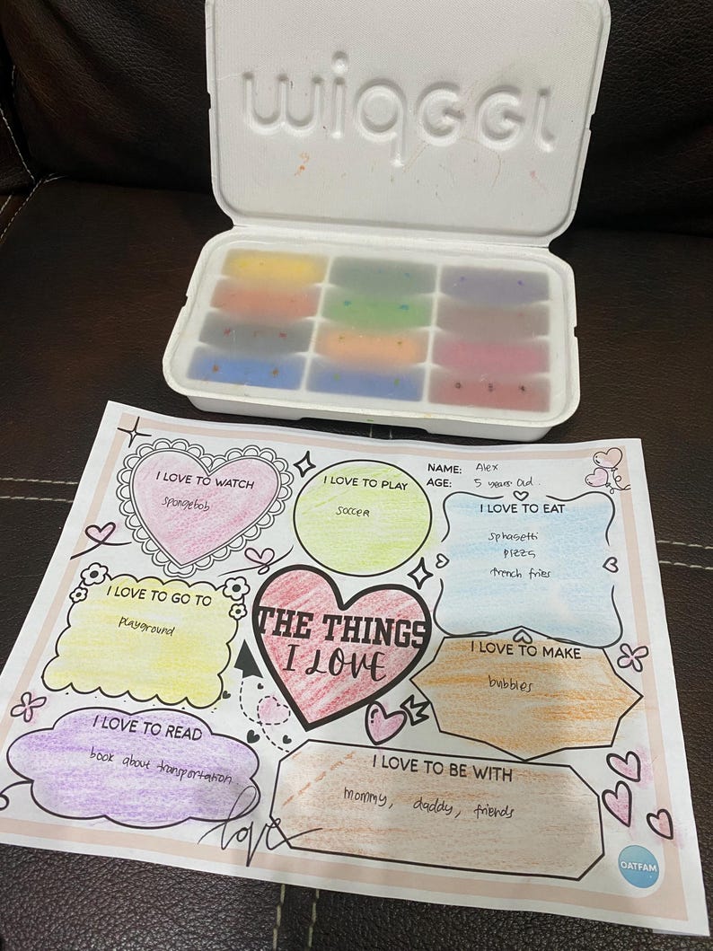 Things I Love Activity Sheet DIY Valentine's Day Kids Worksheet ...