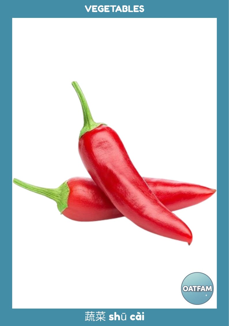 72 Bilingual Fruit & Vegetable Flashcards – English Mandarin, Real ...