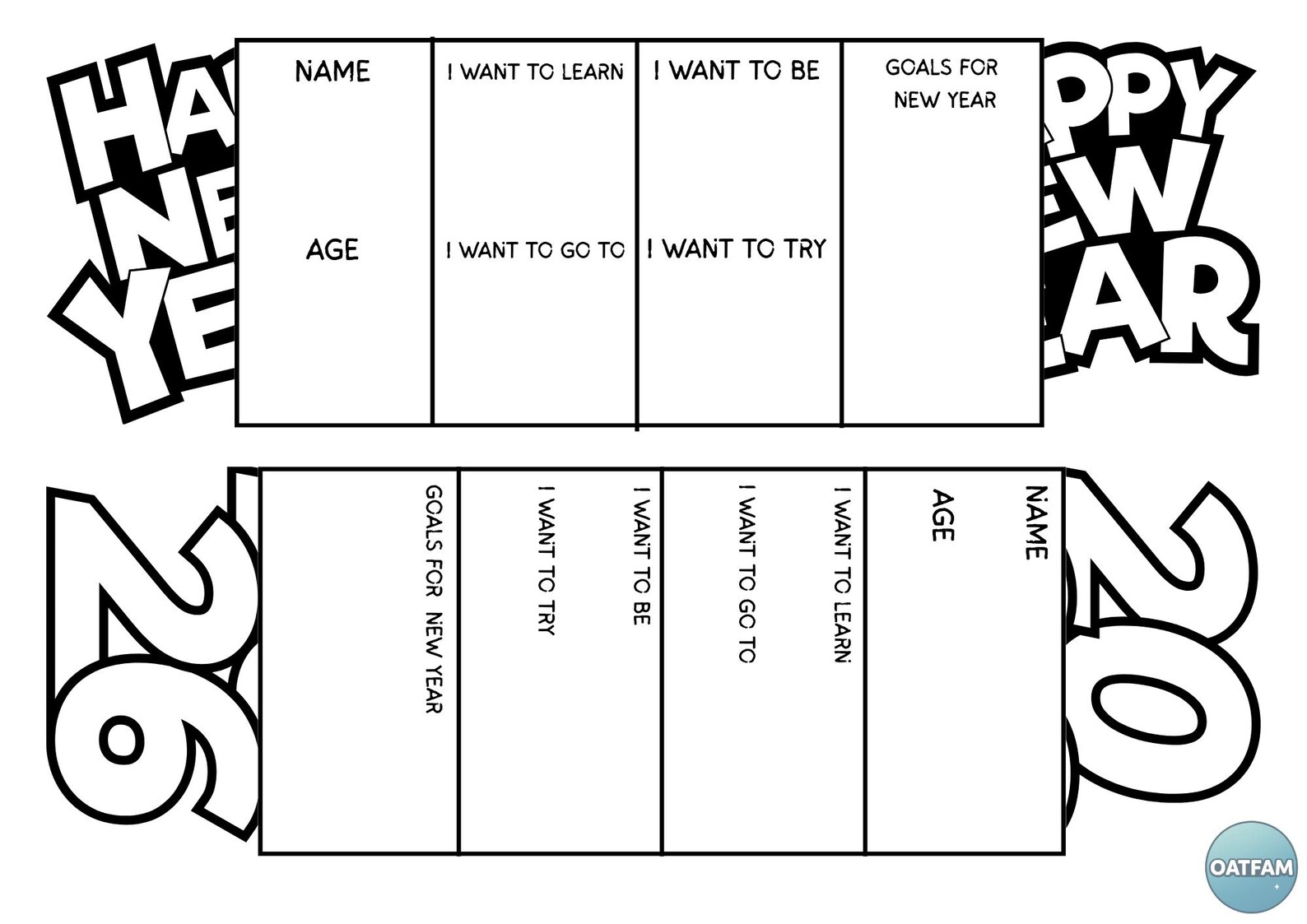 2026 New Year Fold Card Craft – Printable Activity for Kids - Etsy