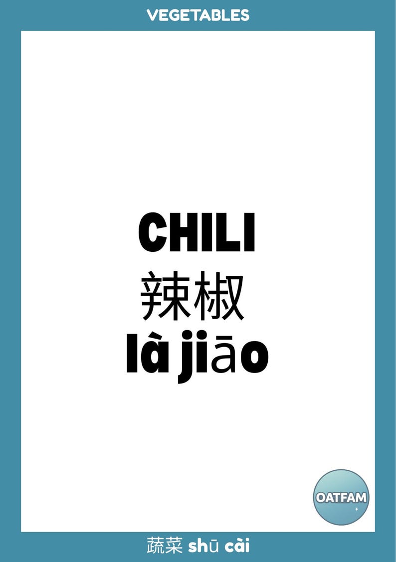 72 Bilingual Fruit & Vegetable Flashcards – English Mandarin, Real ...