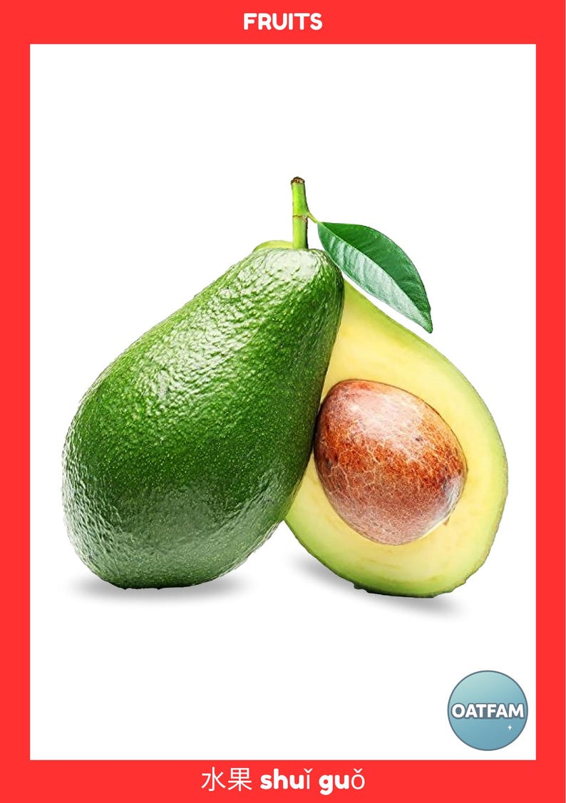 72 Bilingual Fruit & Vegetable Flashcards – English Mandarin, Real ...