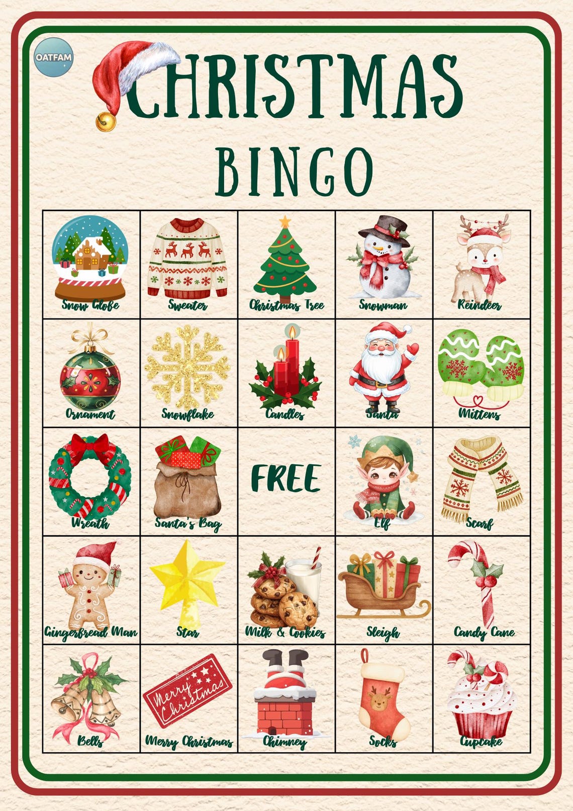 Christmas Bingo Printable - Etsy
