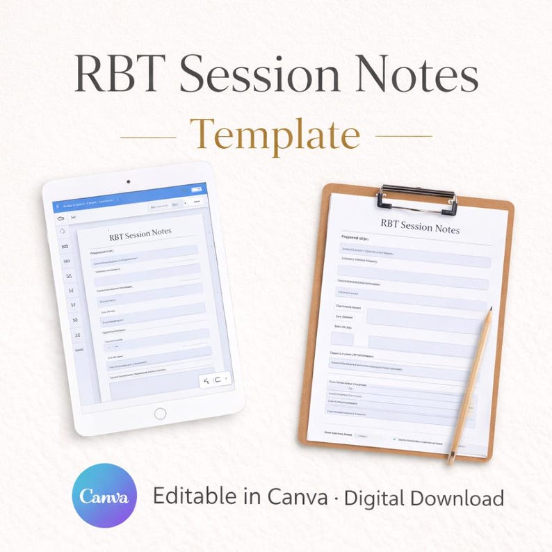 RBT Session Notes Template | Editable ABA Therapy Notes PDF | Behavior ...