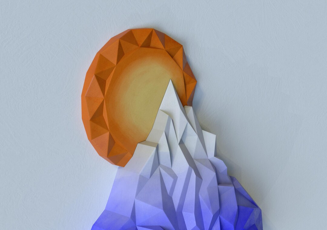 Golden Sunrise, Paper Craft, Digital Template, PDF Download, DIY Low ...
