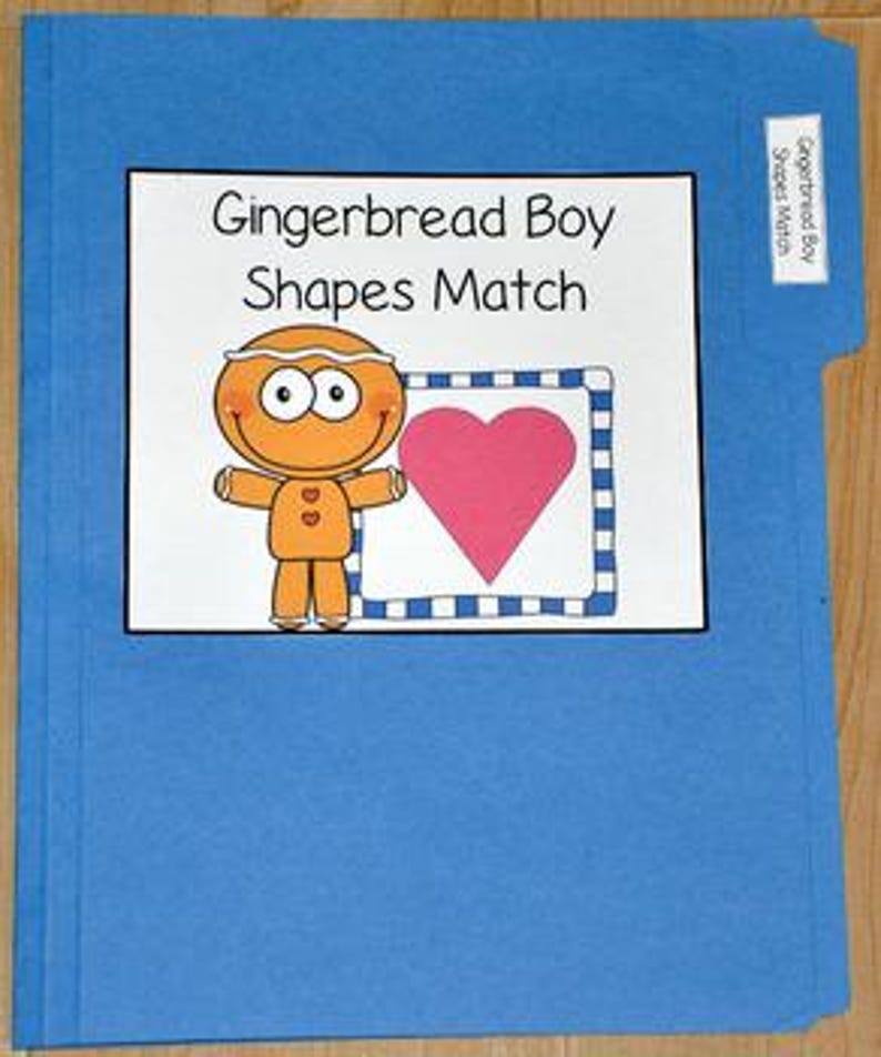 Gingerbread Man Game: Holiday Shape Matching - File Folder Activity - Etsy