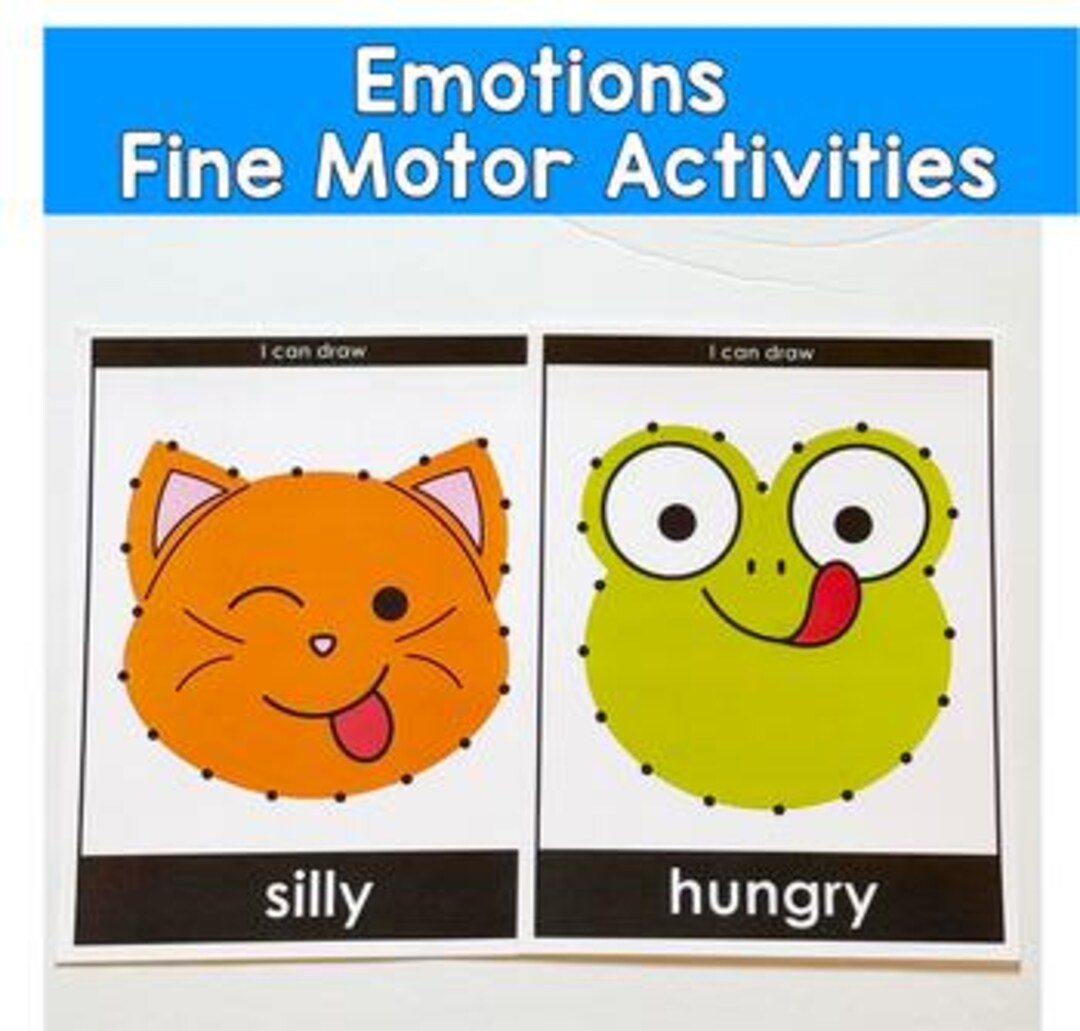 Emotions Dot to Dot Activity, Color and B&W (fine Motor Practice Sets ...