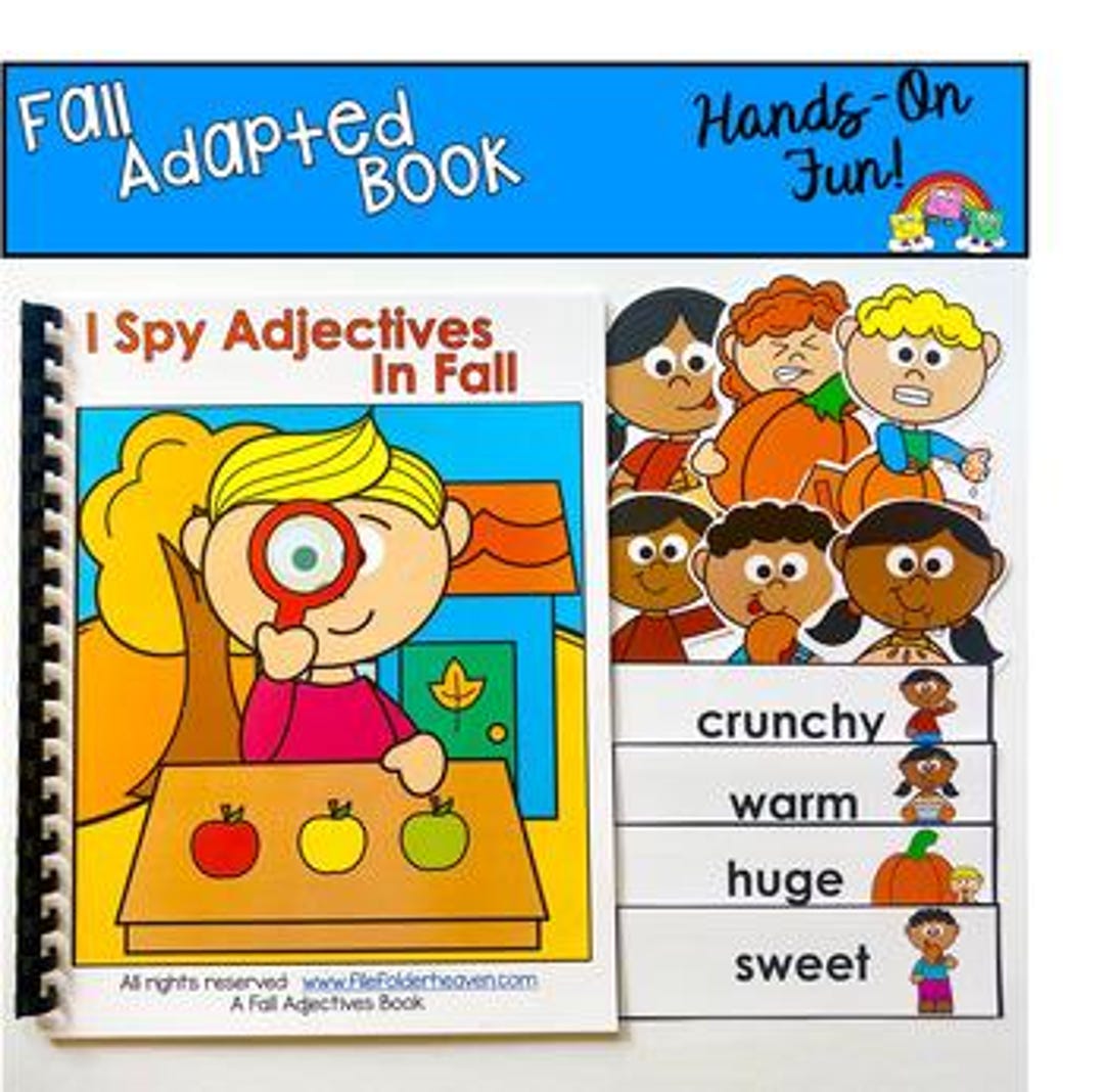 Fall Learning Book: I Spy Adjectives With Hands-on Puzzles - Etsy