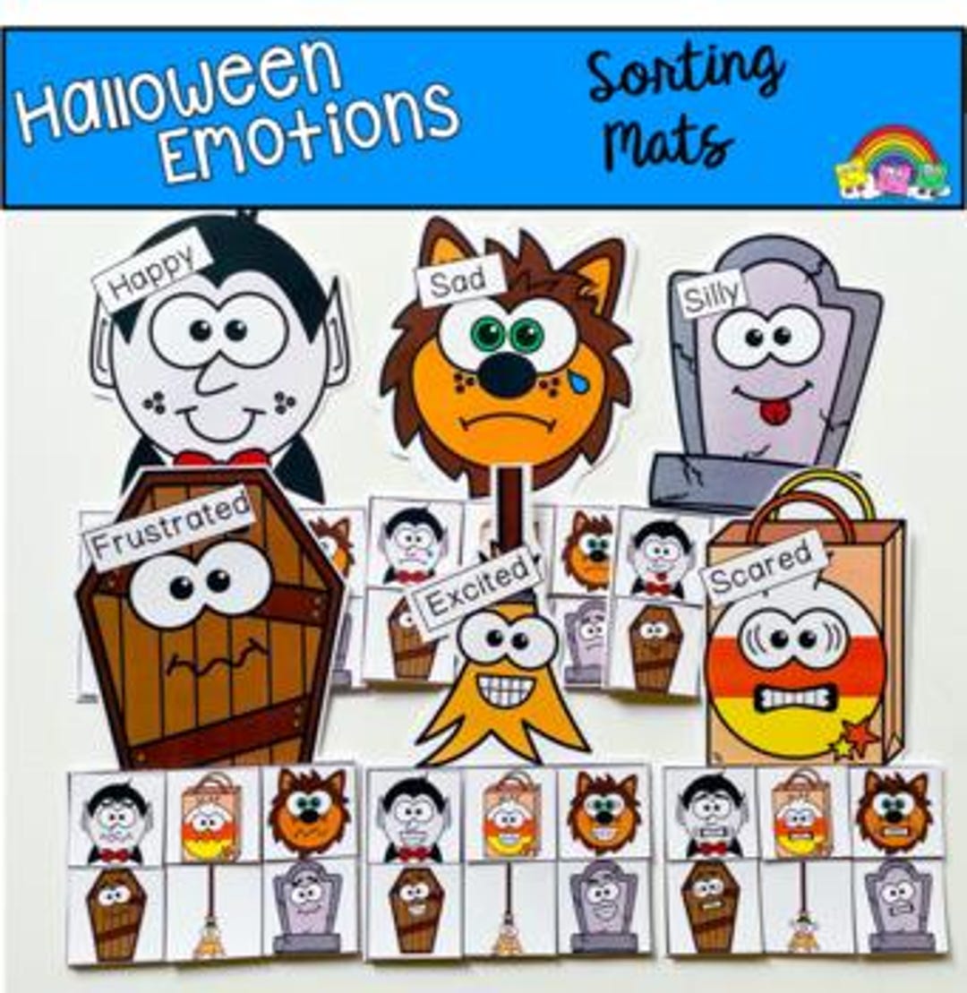 Halloween Emotions Sorting Mats, Vampire and Werewolf (6 Characters) - Etsy