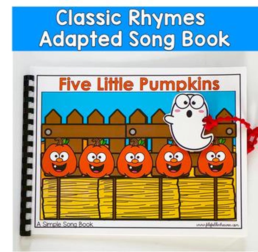Five Little Pumpkins Adapted Song Book - Interactive Fall Learning Tool ...