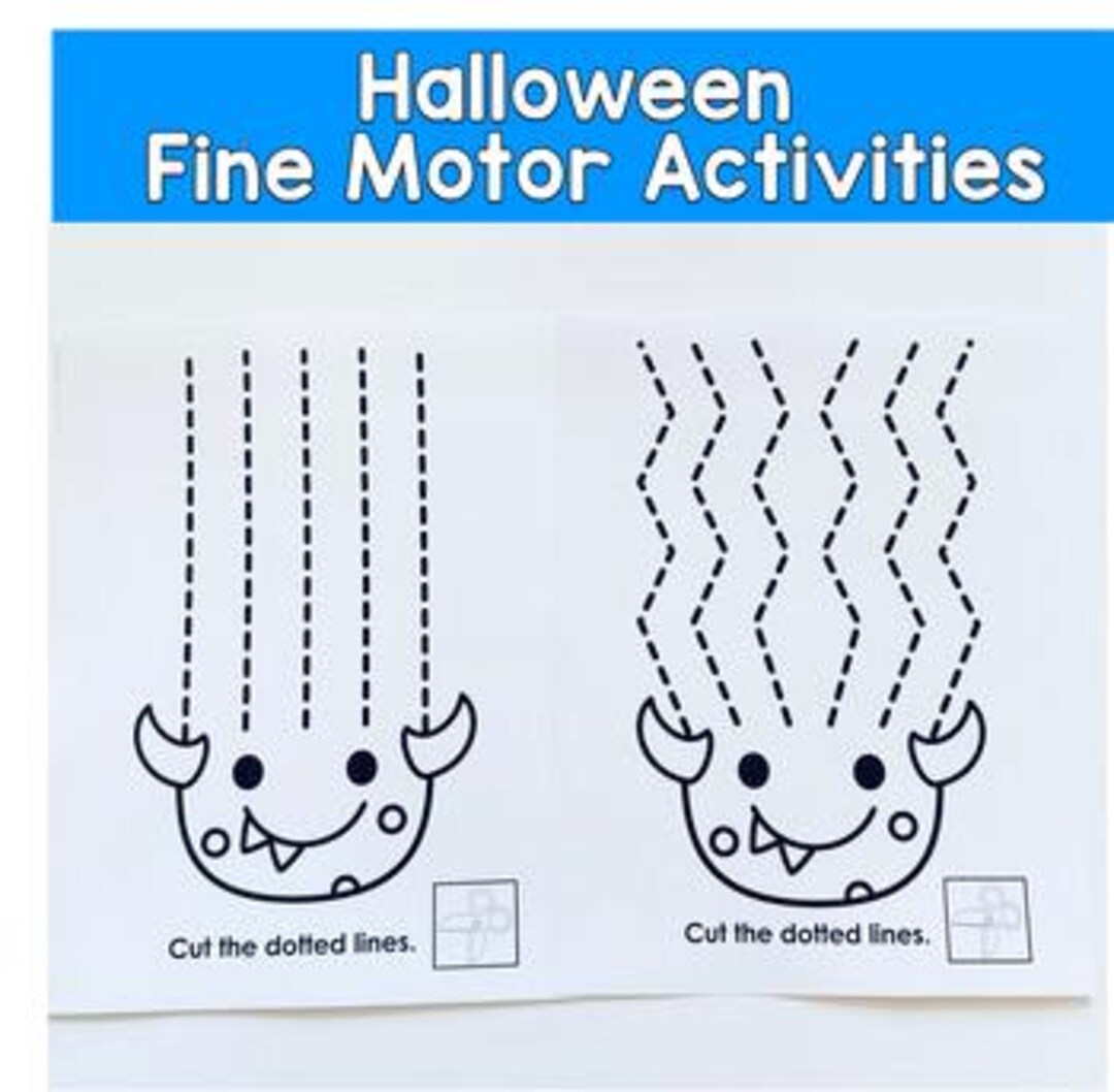 Monster Cutting Worksheets - Halloween Fine Motor Skill Practice - Etsy