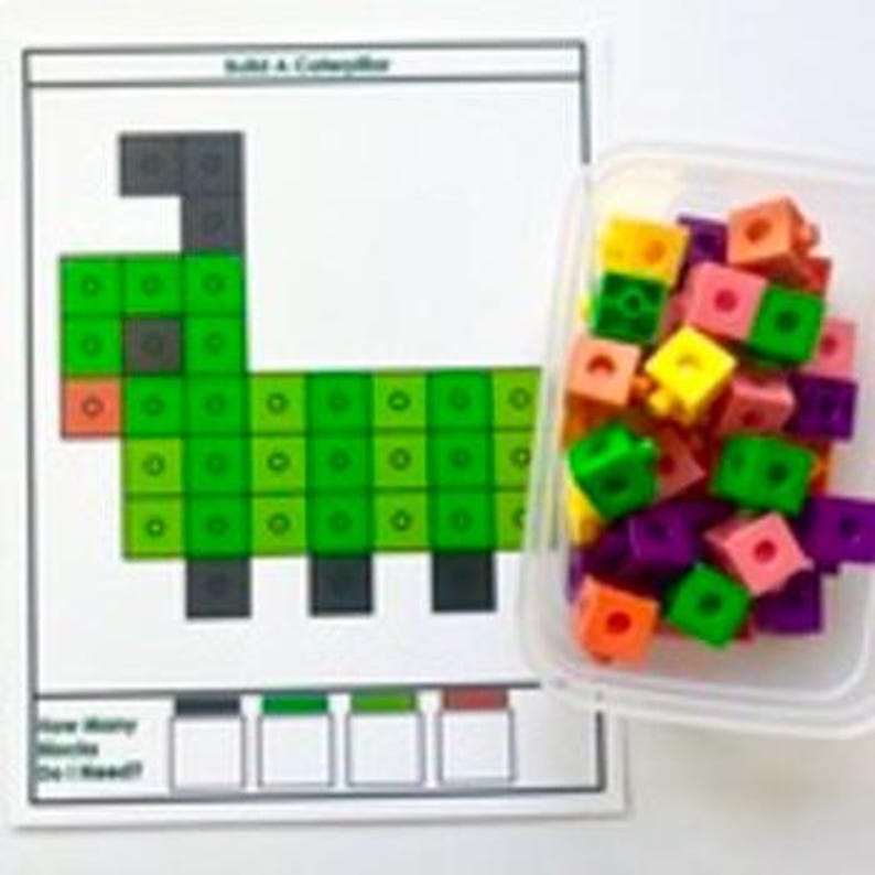 Spring Snap Cubes Activity Set, Butterfly and Bee Patterns (digital ...
