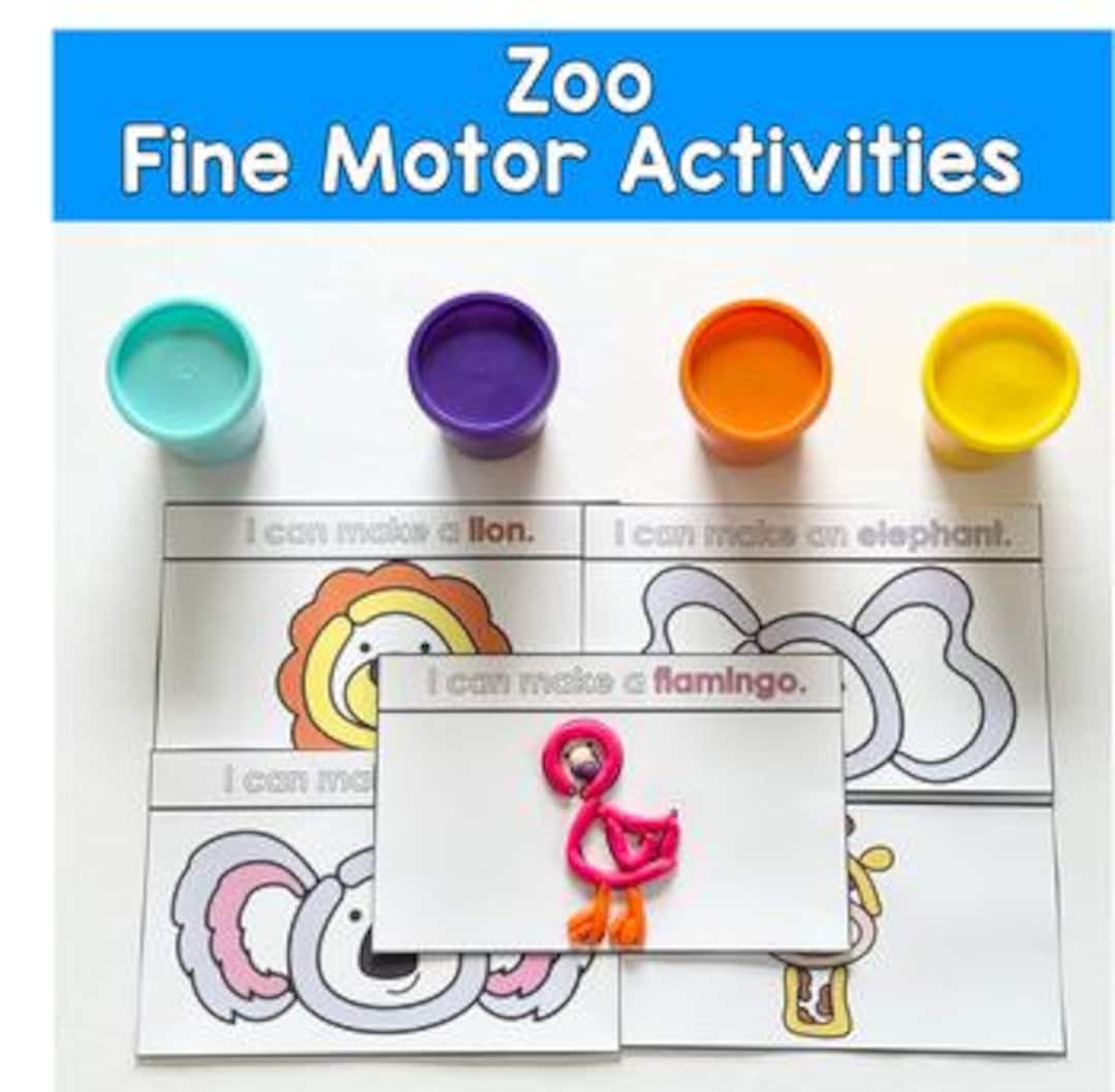 Zoo Play Dough Mats: Fine Motor Skills Practice (24 Printable Sheets ...