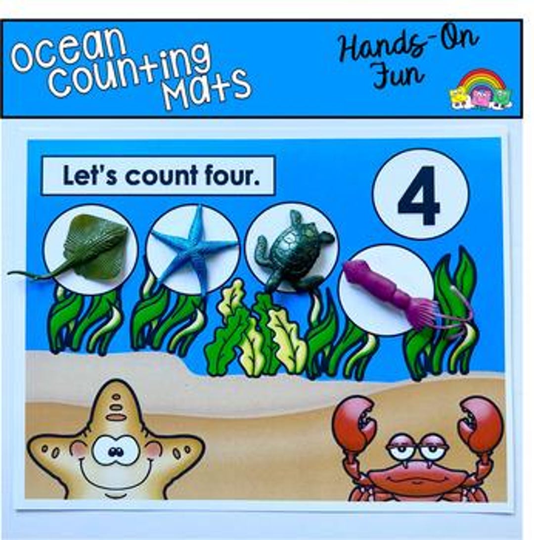 Ocean Animal Counting Mats: Numbers 1-10 Printable Set - Etsy