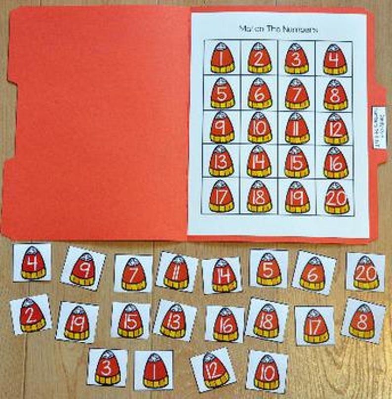 Candy Corn Number Matching Game: Halloween Early Math Activity - Etsy