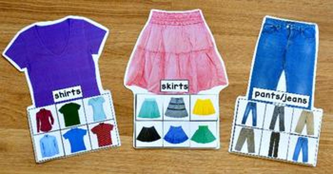 Clothing Sorting Mats: Real Photos for Hands-on Learning - Etsy
