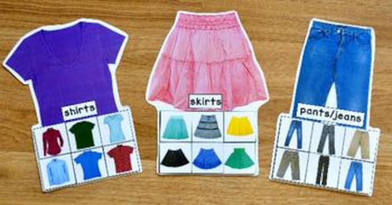Clothing Sorting Mats: Real Photos for Hands-on Learning - Etsy