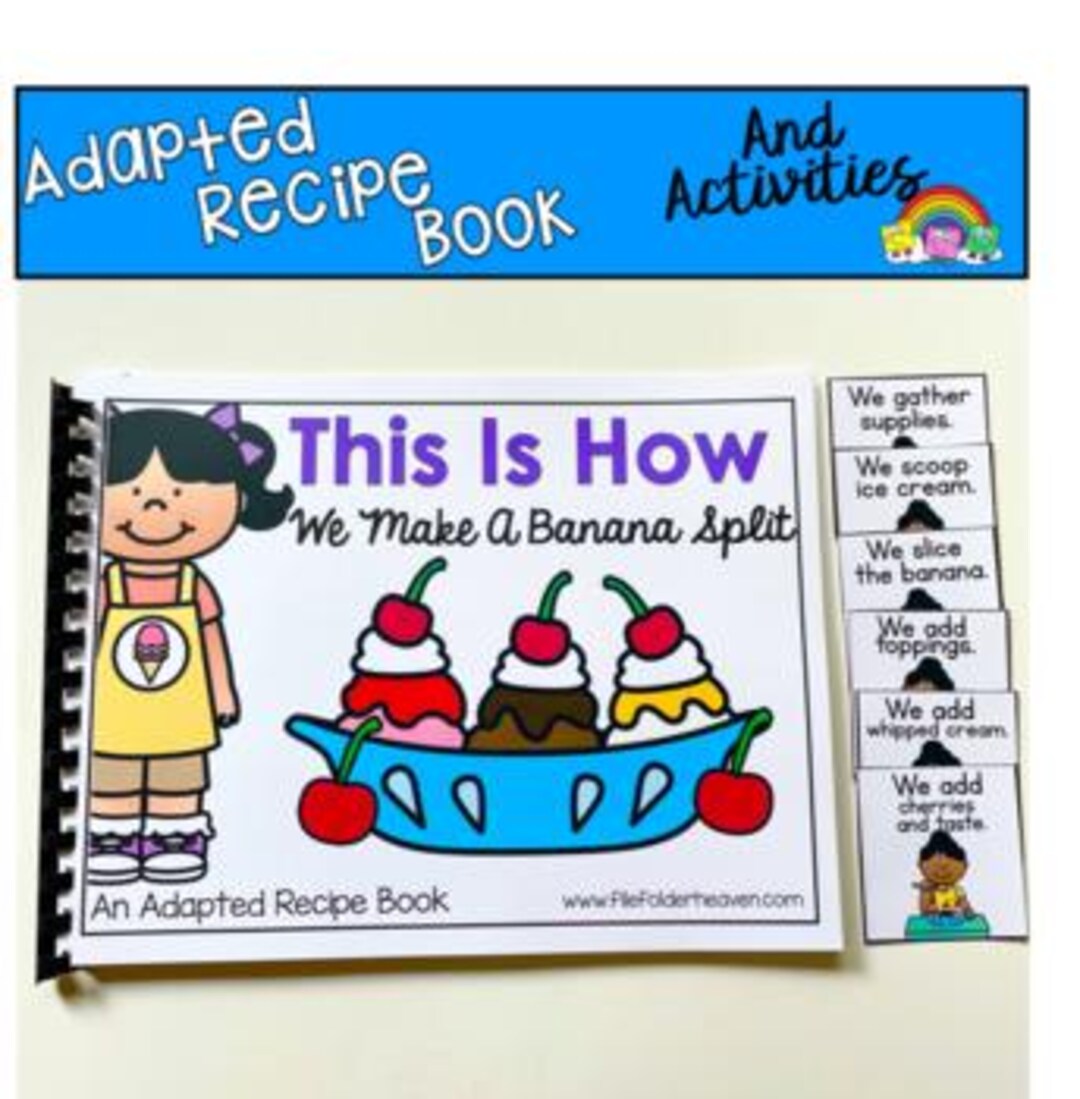 Adapted Recipe Book: Simple Banana Split Steps - Visual Learning Aid - Etsy