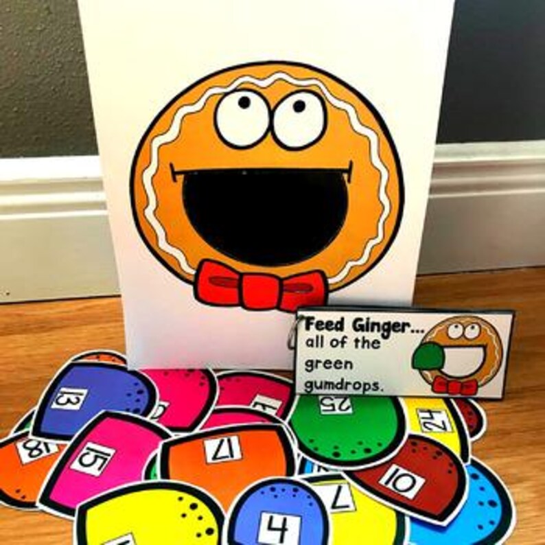 Gingerbread Man Sensory Bin, Feed Ginger Game (color, Size, Rhyming ...