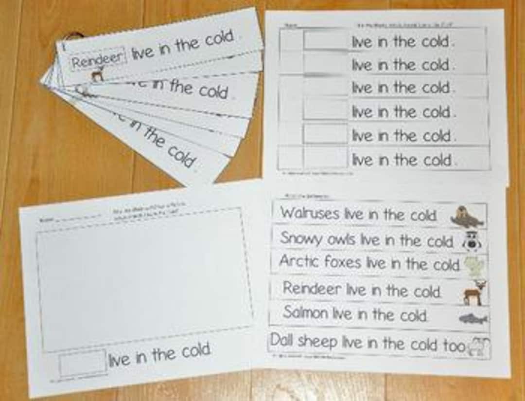 Winter Fluency Activities - Cold Climate Animals Reading Practice - Etsy