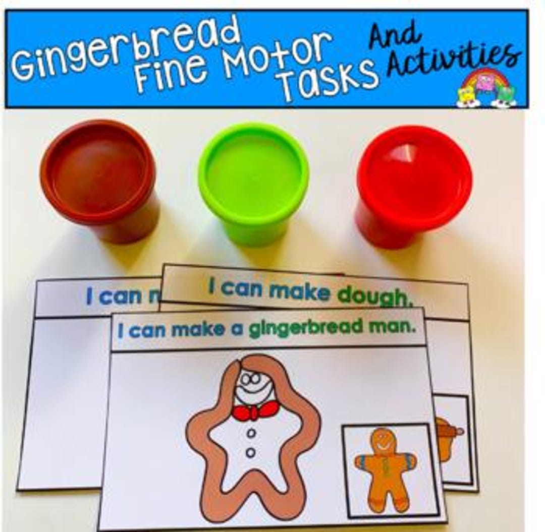 Holiday Gingerbread Man Mats, Play Dough Activity (preschool Learning ...