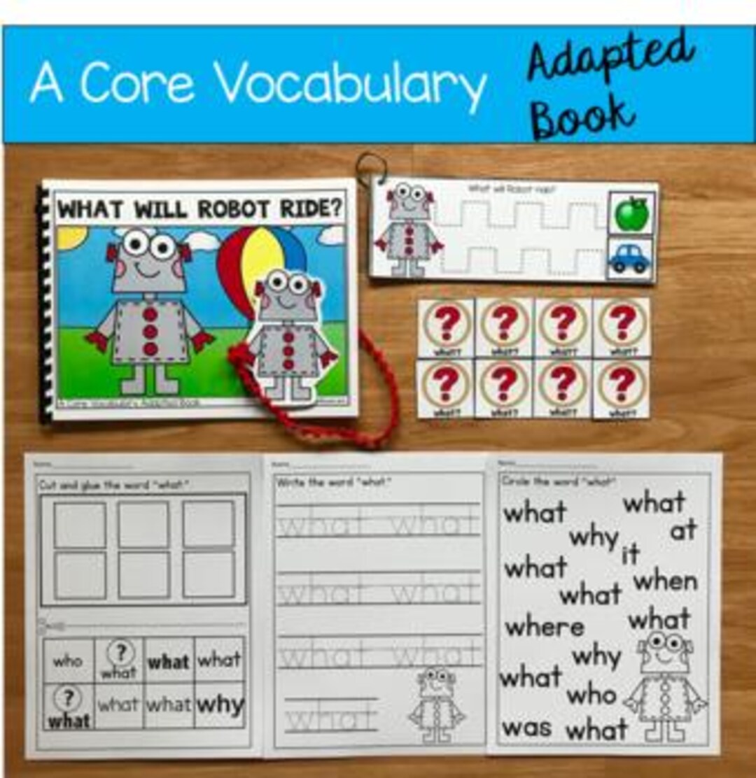 Core Word Adapted Book: 'what' Practice (interactive Robot Theme) - Etsy
