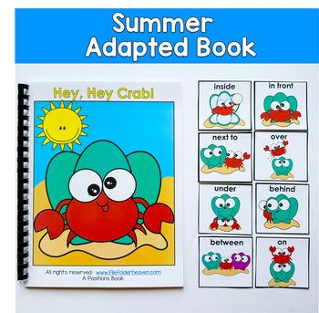 Beach Adapted Book - Prepositions With Crab and Clam Game - Etsy