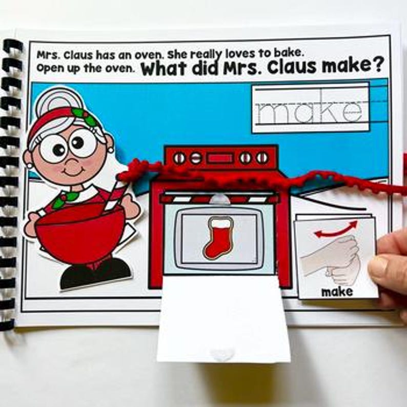 Mrs. Claus Adapted Book, Christmas Theme (core Word & Tracing Cards ...