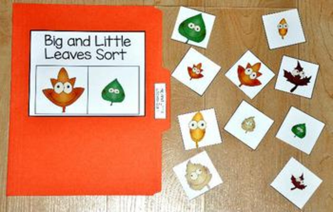 Leaves Sorting Game: Big and Little Sizes (fall Educational Play) - Etsy