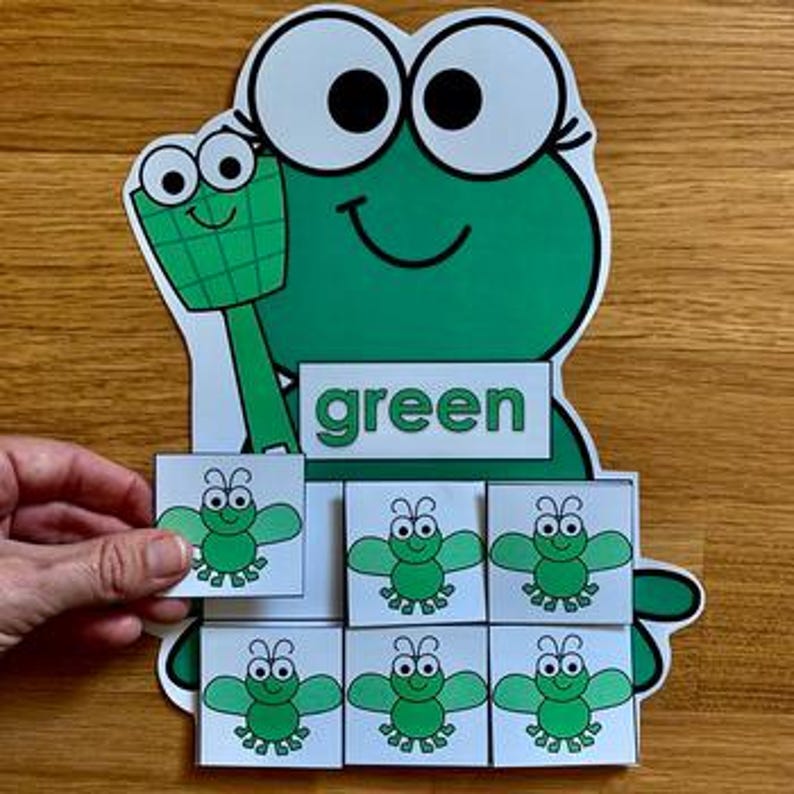 Froggy Color Sorting Mats - Preschool Matching With Flies - Etsy