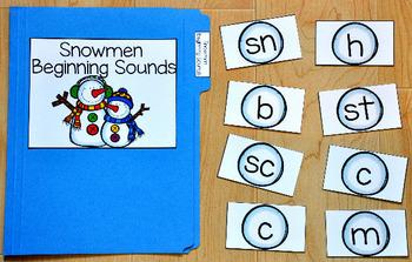 Beginning Sounds Game: Snowman File Folder - Winter Phonics Play - Etsy