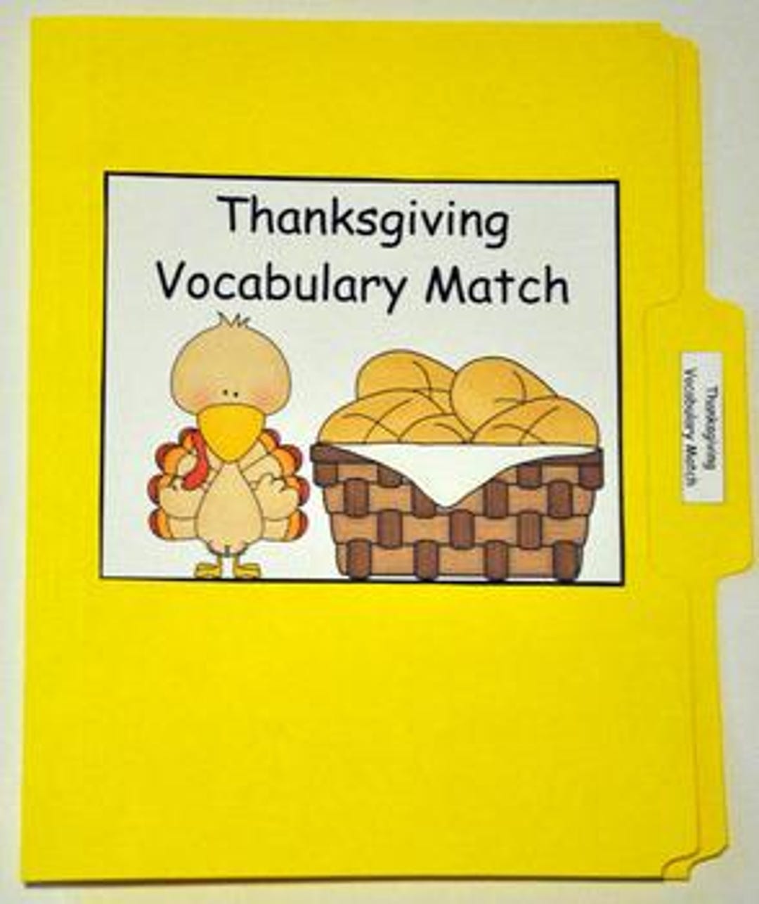 Thanksgiving Vocabulary Match Game, Two Levels (file Folder Activity ...