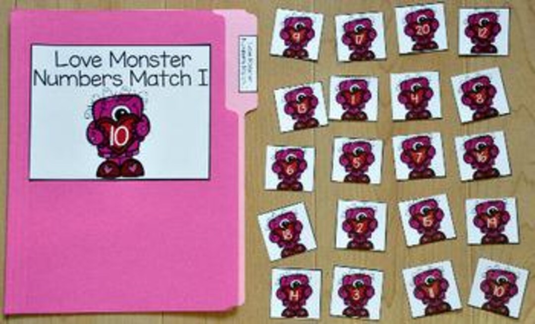Little Love Monster Number Match: Valentine's Day File Folder ...