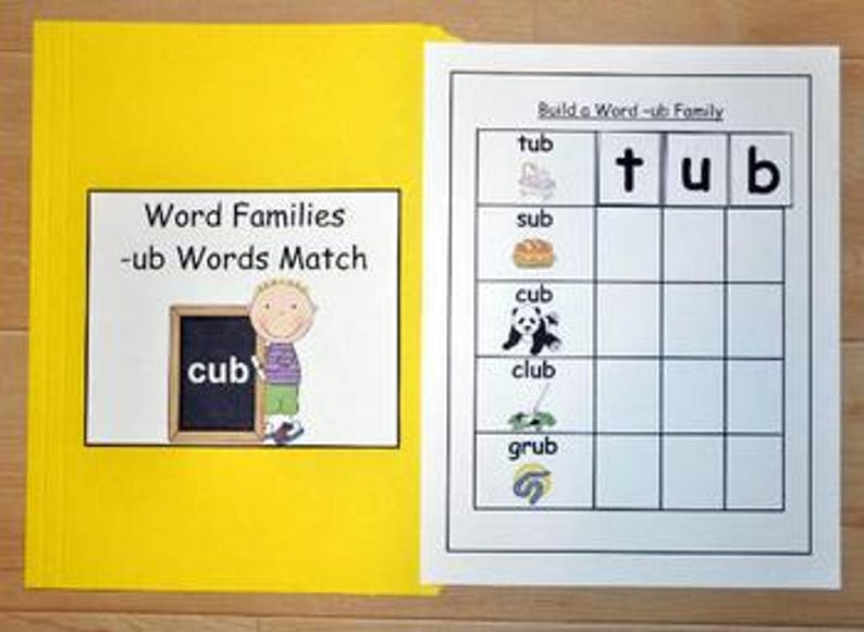 Word Families Learning Pack, Printable Games, Reading Practice (20 ...