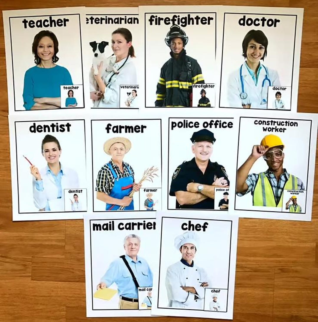 Community Helpers Learning Set - Real Photos Sorting and Matching Game ...
