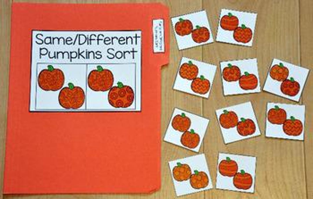 Pumpkin Sorting Game: Same and Different File Folder Activity - Etsy