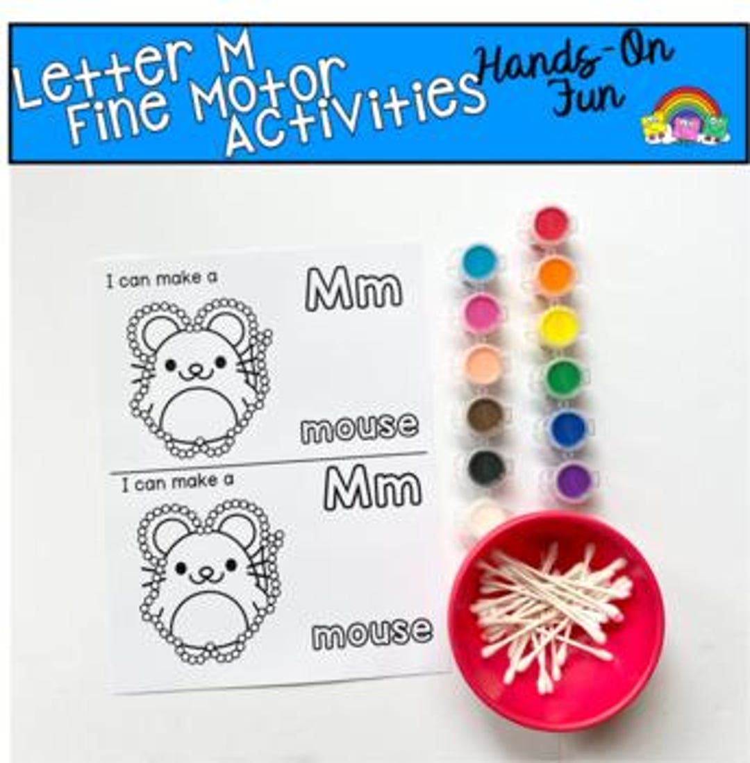 Letter M Q-tip Painting Activity: Fine Motor Practice for Preschoolers ...