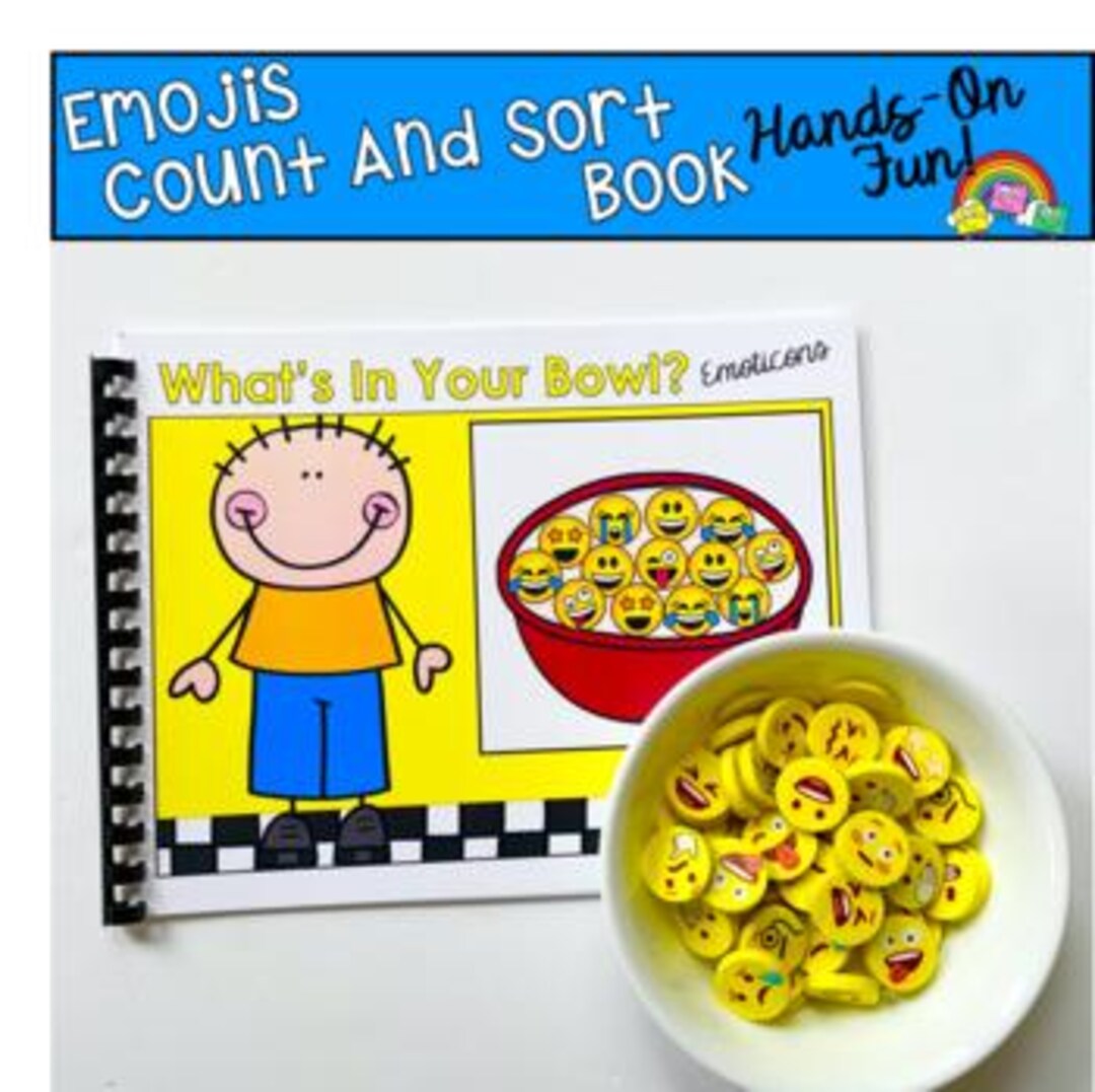 Emoji Mini Erasers Activity Book - Counting and Sorting Games - Etsy