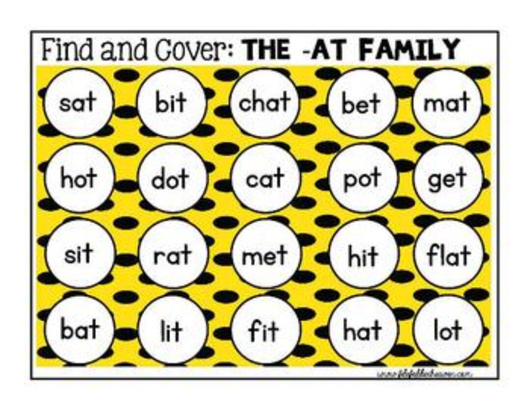 Word Family Find and Cover Set - Interactive Reading Practice for Kids ...