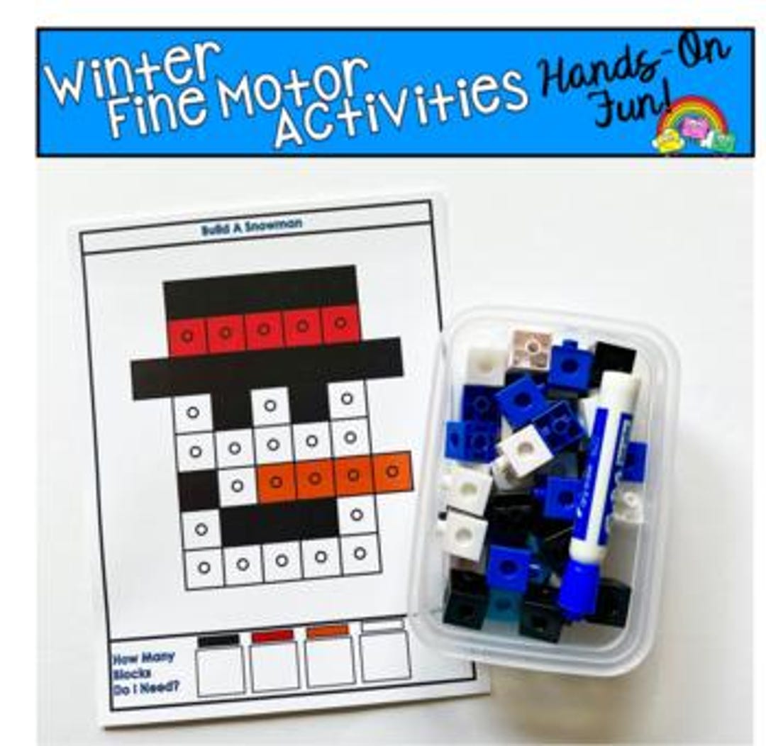 Winter Snap Cubes Counting Game: 10 Fun Fine Motor Designs - Etsy