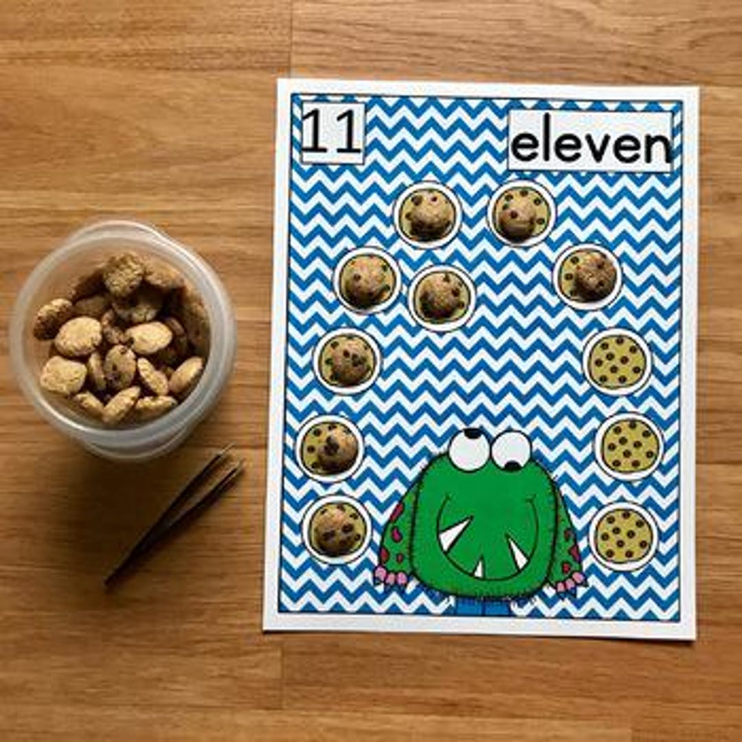 Monster Themed Counting Cookies - Math and Fine Motor Skills - Etsy