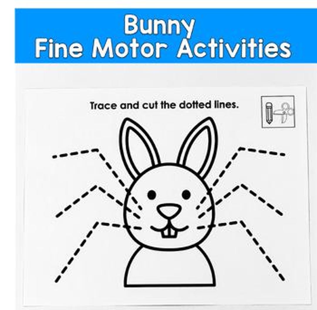 Preschool Bunny Tracing and Cutting: Fine Motor Practice (printable ...