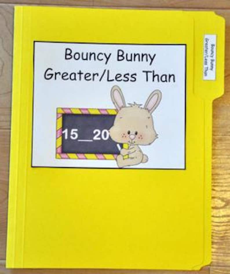 Bouncy Bunny File Folder Game - Number Comparison Practice - Etsy