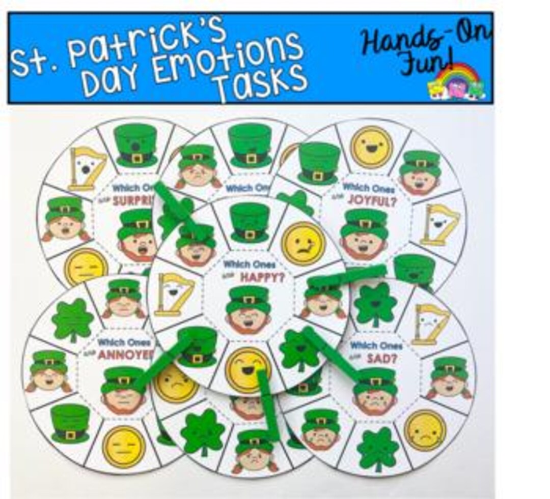 Emotions Task Cards: St. Patrick's Day Learning (laminated, Interactive ...