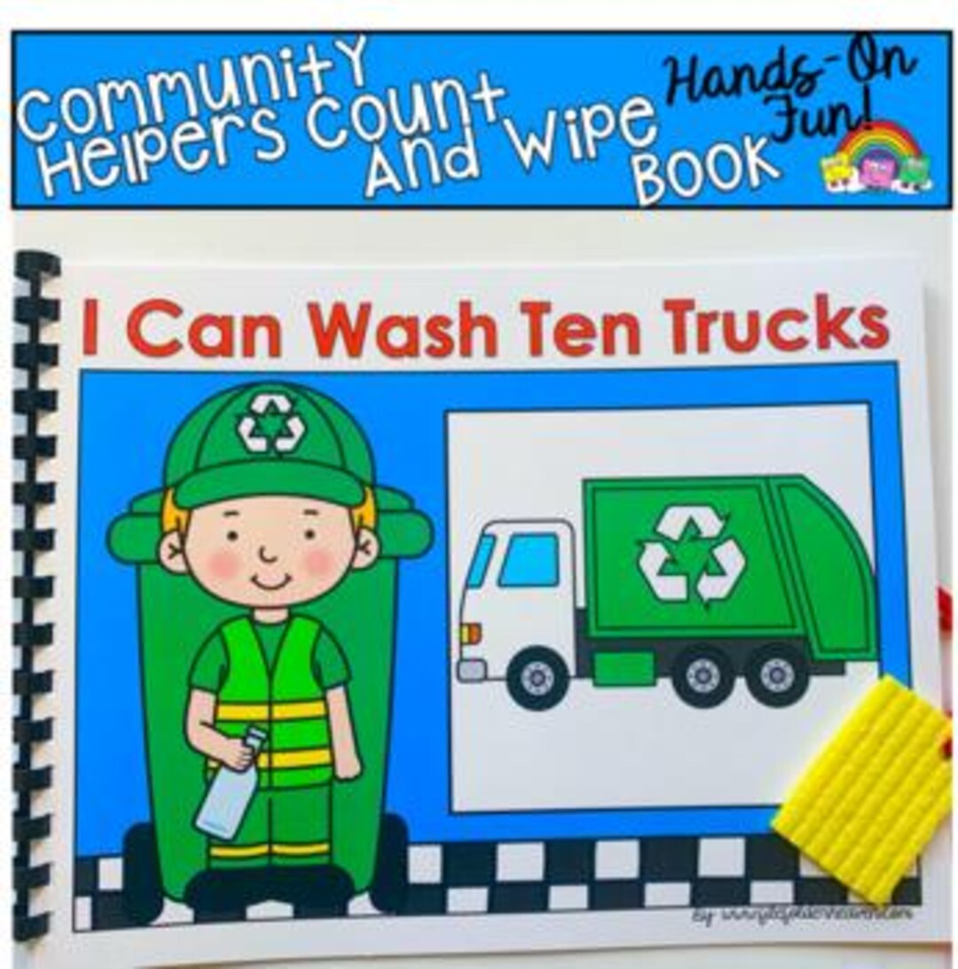 Community Helpers Fine Motor Adapted Book--recycle Worker Edition - Etsy