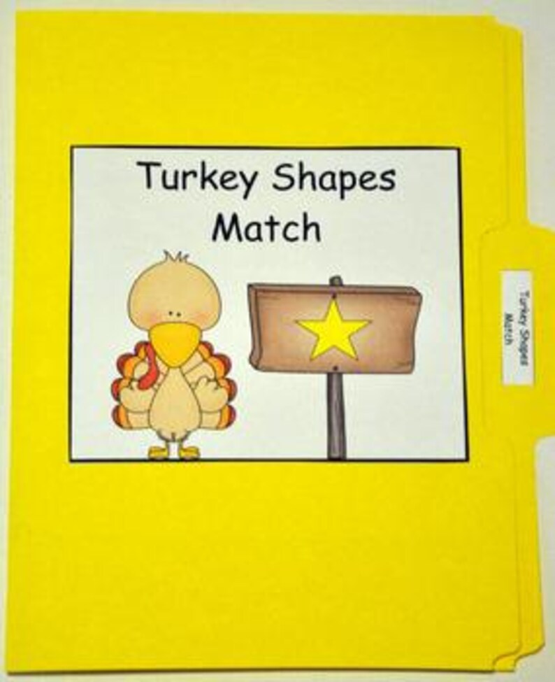 Turkey Shape Matching Game: Thanksgiving File Folder Activity - Etsy